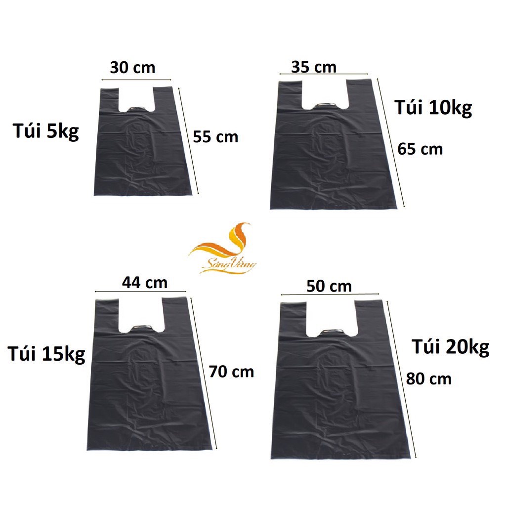 Túi rác, túi đựng rác 30kg,20kg,15kg,10kg,5kg,3kg,2kg,1kg Đựng Rác,Túi Nilon Đen Gói Hàng Đủ ...