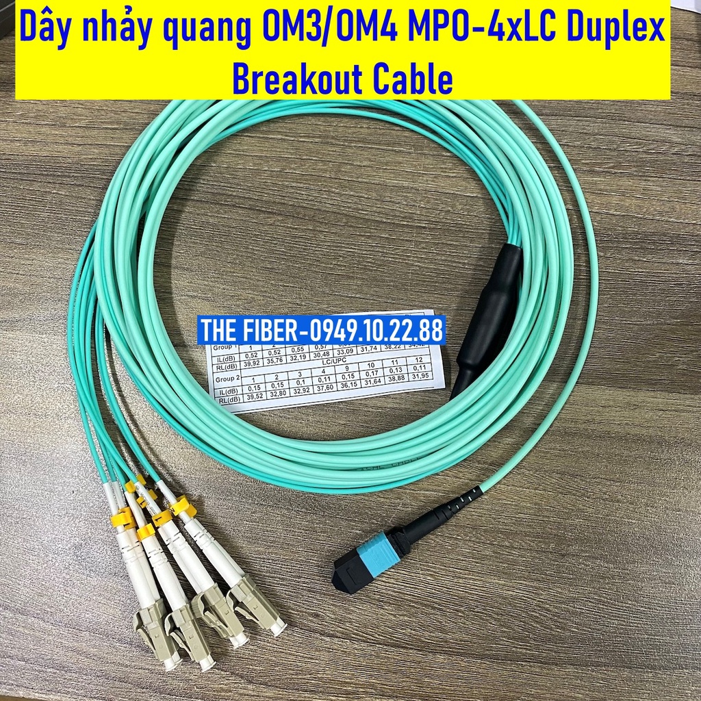 Dây nhảy quang Multimode OM3/OM4 MPO-4xLC Duplex - Chiều dài theo yêu cầu | Shopee Việt Nam