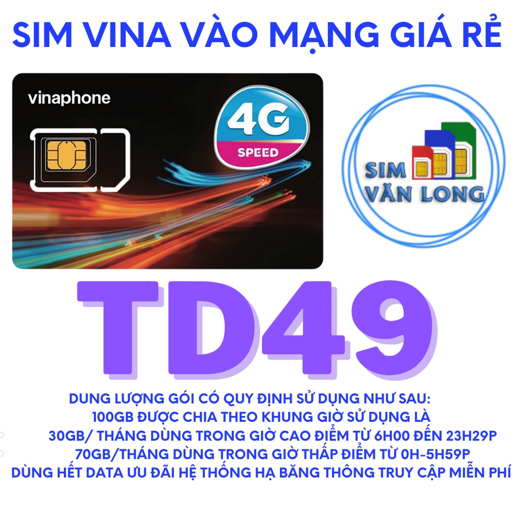 Sim4G TD49 Vinaphone , Tổng Data 1200GB Sử Dụng 1 Năm - Không Giới Hạn ...