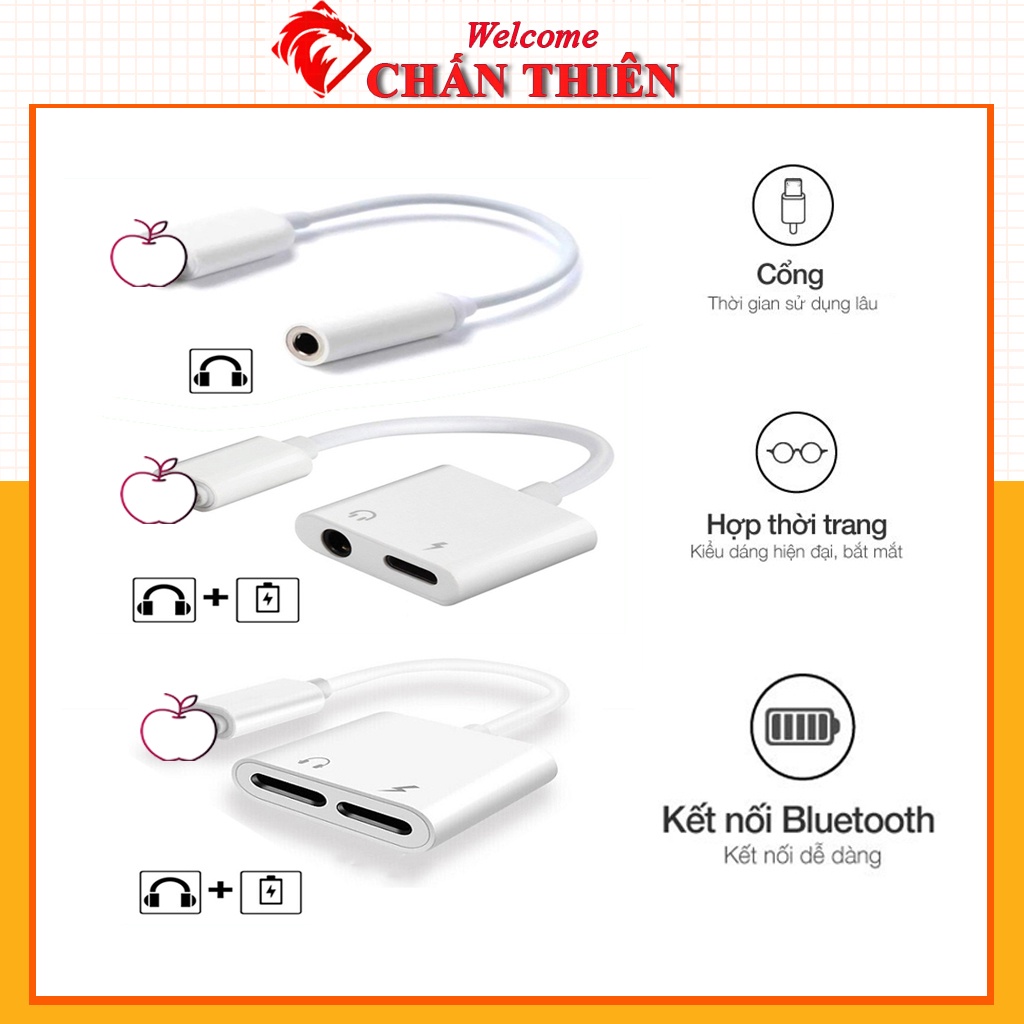 Cáp jack chuyển đổi tai nghe sang chân tròn 3.5 mm có hỗ trợ mic đàm ...