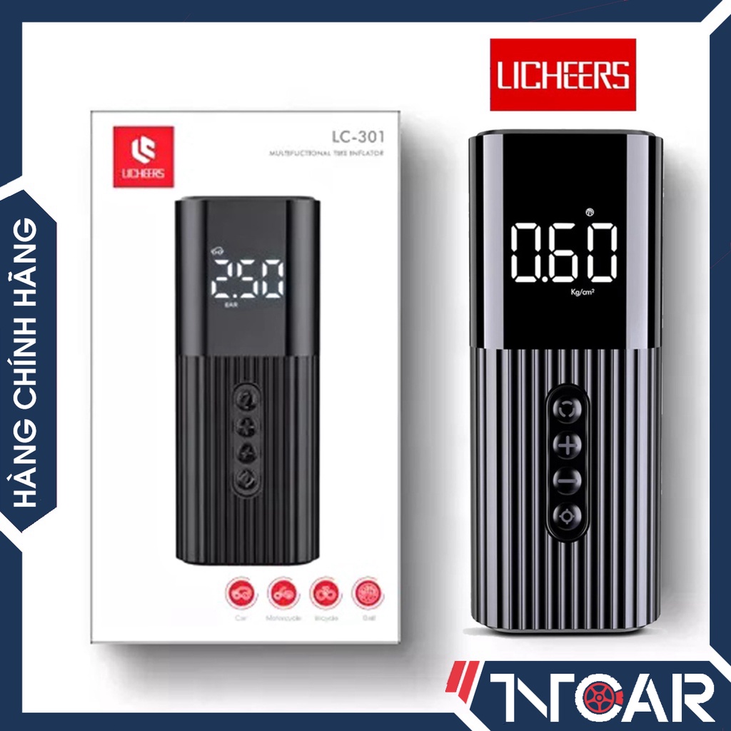 Bơm lốp ô tô tự ngắt LICHEERS LC-301 12V-60W- Max 100PSI | Shopee Việt Nam