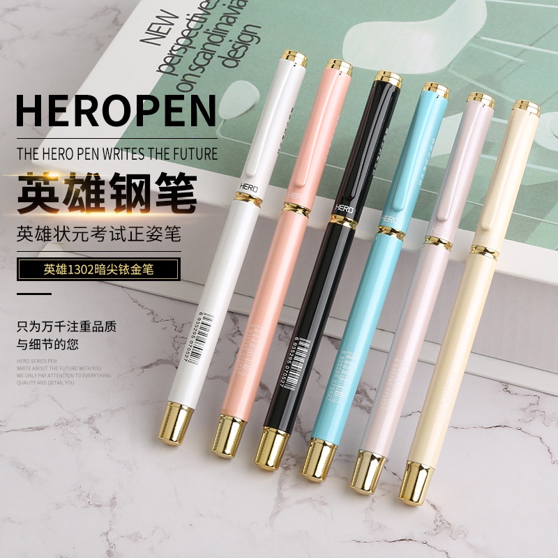Bút máy hero ngòi thanh đậm 1302 thân tròn sang trọng | Shopee Việt Nam