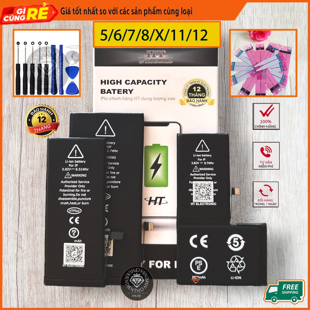 Pin Dung Lượng Cao HT Electronic bảo hành 12th - lỗi 1 đổi 1 5/6g/6p,6s ...