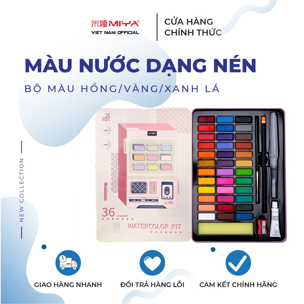 [MIYA VIỆT NAM OFFICIAL] Bộ màu nước dạng nén 36 màu Miya - trọn bộ 7 ...