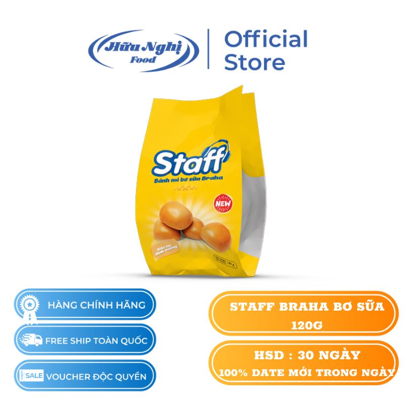 [DATE MỚI] Combo 3 gói bánh mì staff braha bơ sữa | Shopee Việt Nam