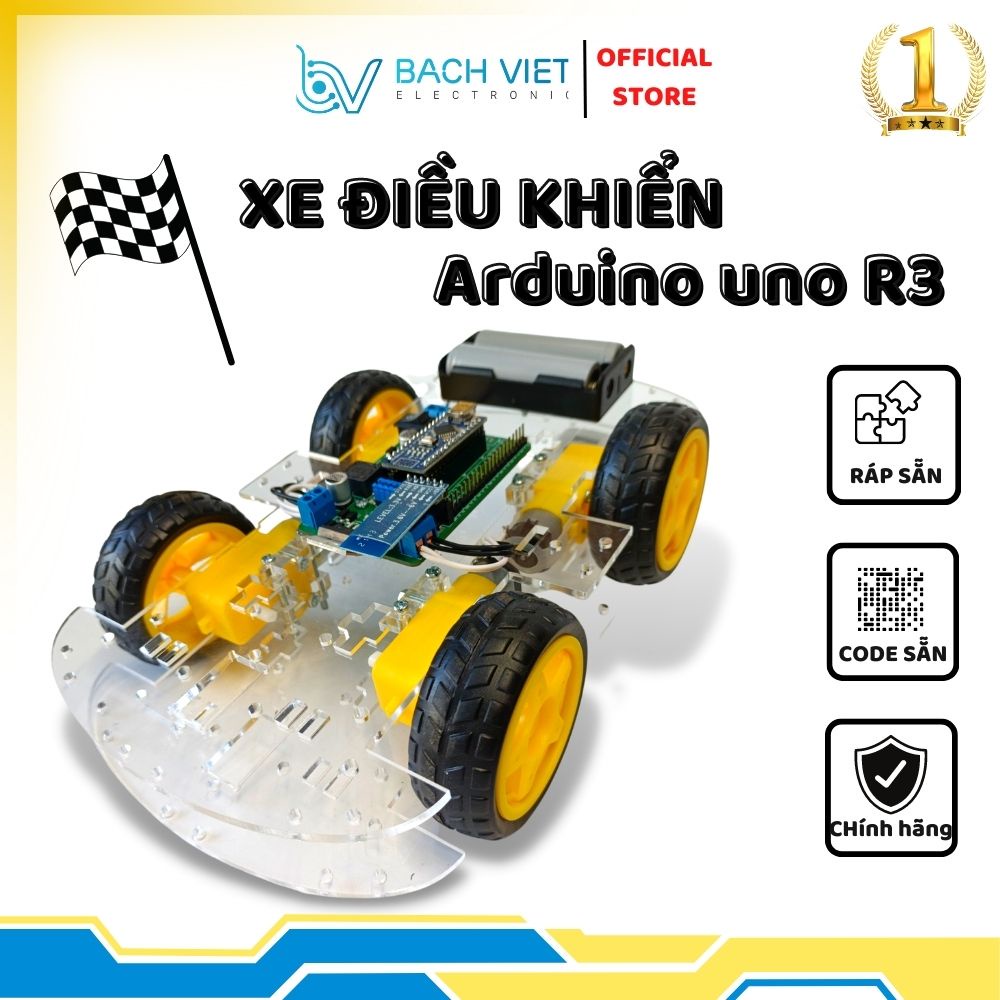 Xe điều khiển Arduino Uno R3 - App Bluetooth RC điều khiển dễ dàng , xe ...