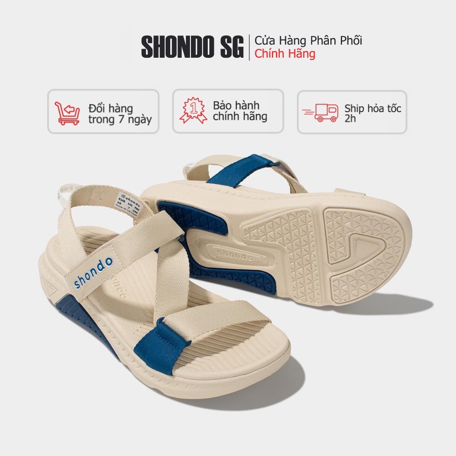 Giày SHONDO Sandals F7 racing be phối xanh dương F7R2530 | Shopee Việt Nam