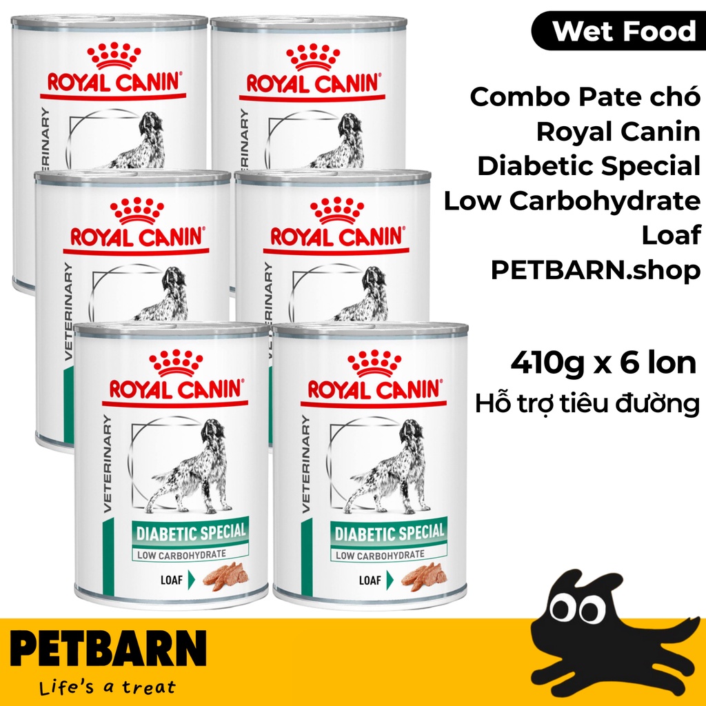 Combo Pate chó Royal Canin Diabetic Special Low Carbohydrate Loaf 410g - 6 lon | Shopee Việt Nam