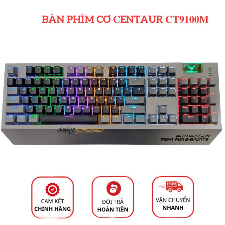 Bàn phím cơ Centaur CT9100 Switch quang tặng kèm bàn di | Shopee Việt Nam
