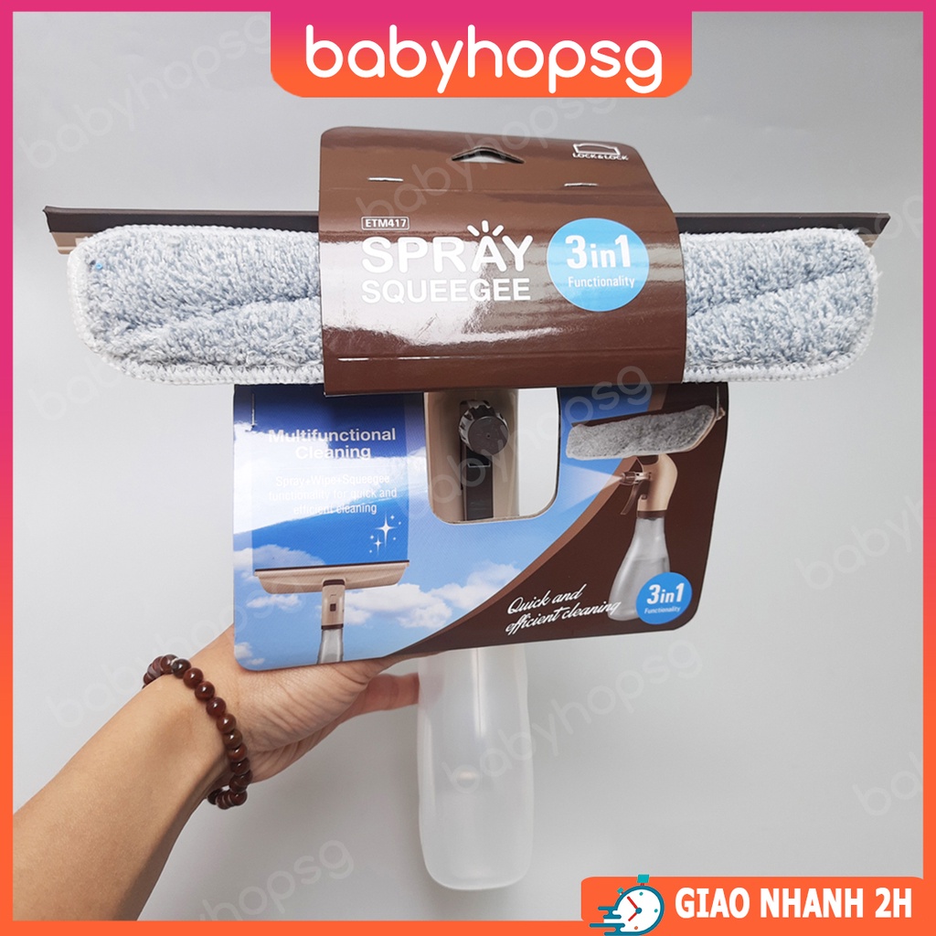 Cây lau kính cửa sổ kèm bình xịt Spray Squeezee Lock&Lock ETM417 ...