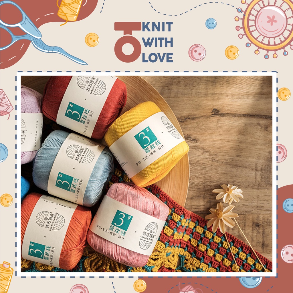 Len Susan Family 3 Lace cotton cao cấp màu trơn chuyên đan, móc váy áo ...