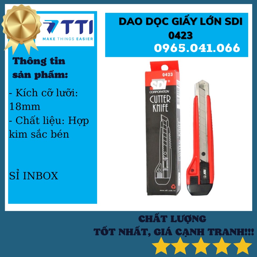 Dao rọc giấy lớn SDI 0423 độ dài 18mm hàng chính hãng | Shopee Việt Nam