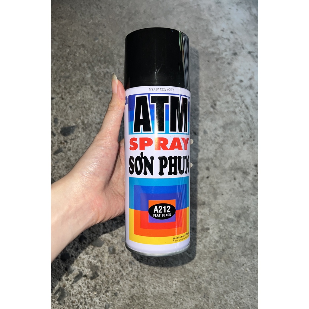 Sơn xịt atm a212 (đen mờ) sơn trang trí sơn bề mặt | Shopee Việt Nam