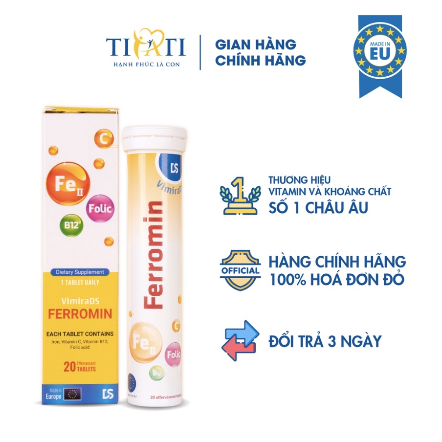 Sắt sủi Ferromin - Bổ sung sắt cho cả gia đình, dự phòng thiếu sắt ...