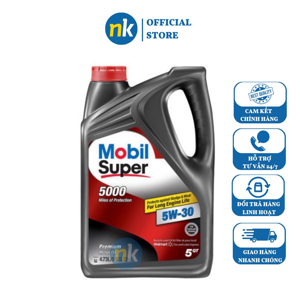 Nhớt ô tô cao cấp Mobil Super 5000 5W30 4.73L SN - Nhập khẩu 100% USA ...
