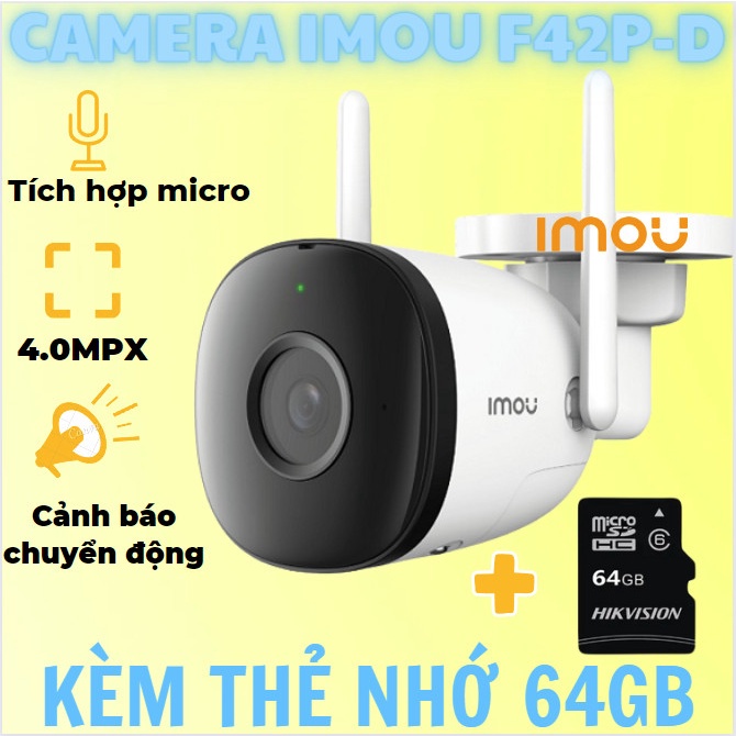 [ IPC-F42P-D ] Camera WIFI IMOU Bullet 2C 4MP FullHD - Tích Hợp Mic Thu ...