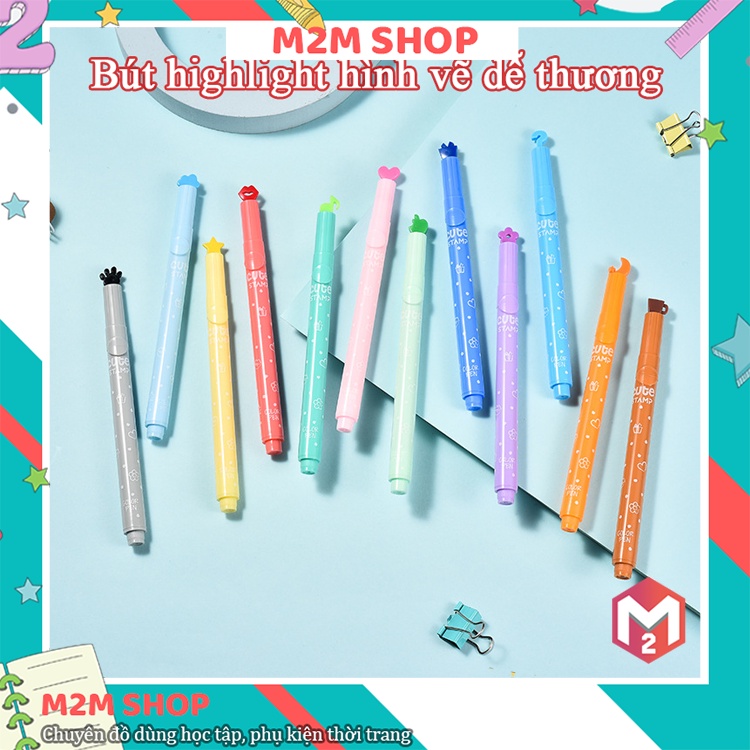 Bút nhớ highlight với nhiều hình màu sắc cute dễ thương, bút đánh dấu ...