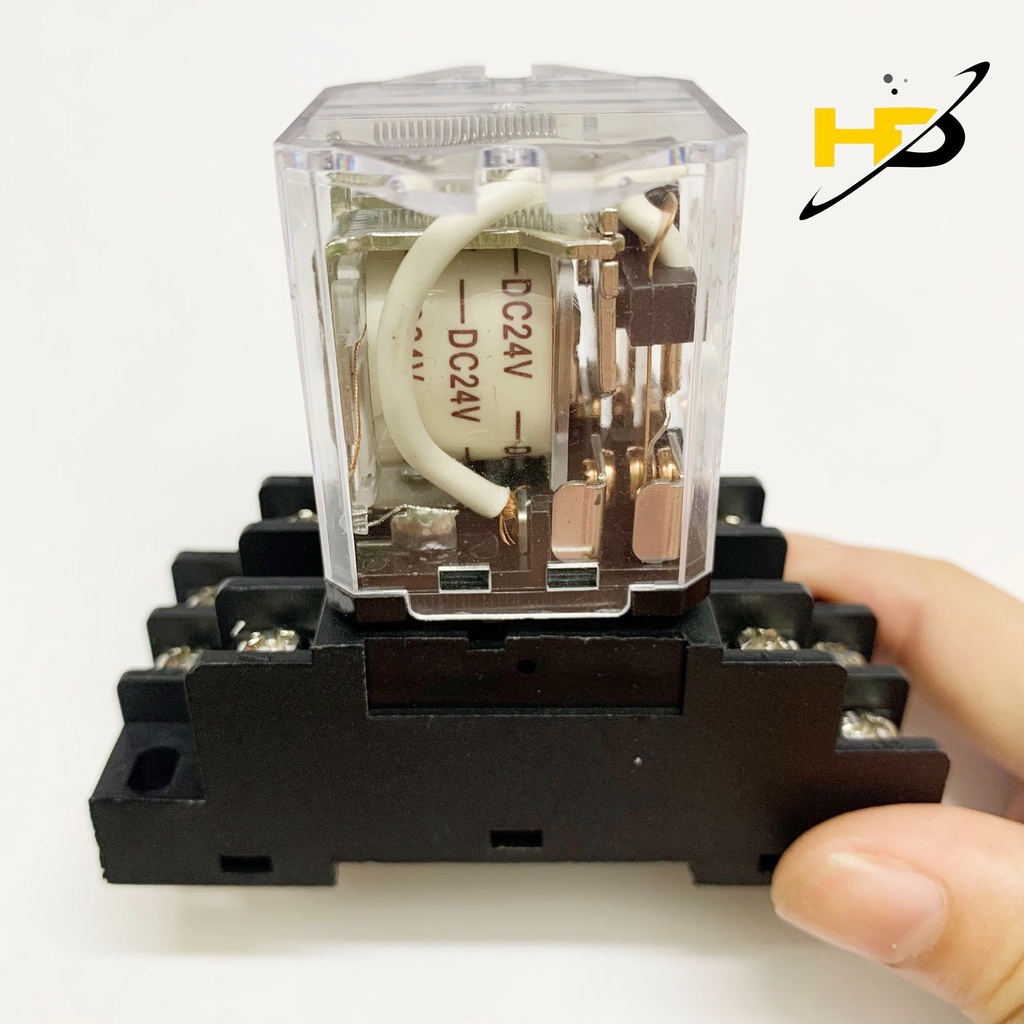 Relay Trung Gian 8 Chân 30A 24VDC JQX-30F Kèm Đế Mới | Shopee Việt Nam