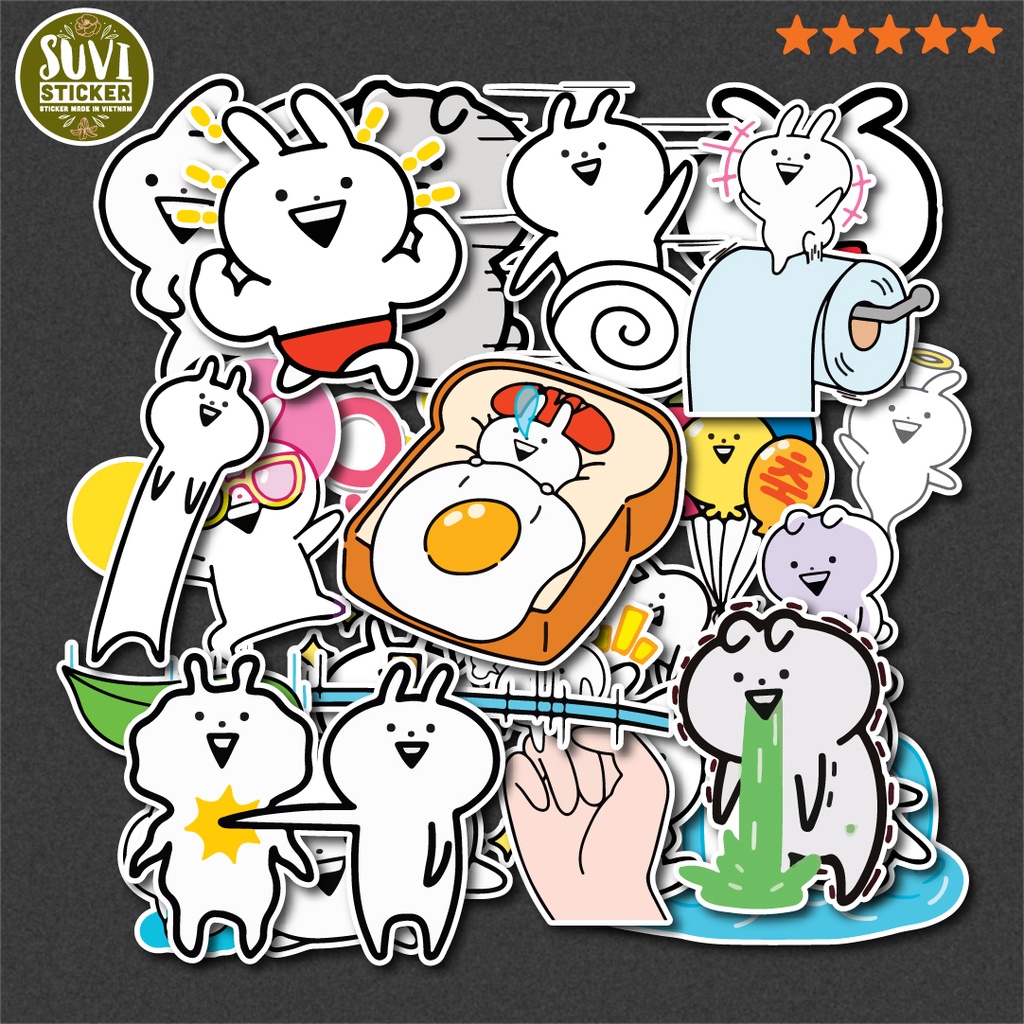 Combo 20 Sticker Usagyuun chống nước sticker dán laptop, điện thoại ...