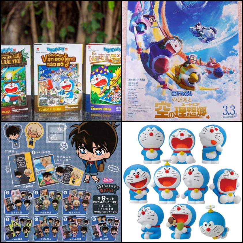 Mô hình Doraemon Conan kèm 3 tập Doraemon Movie Story | Shopee Việt Nam