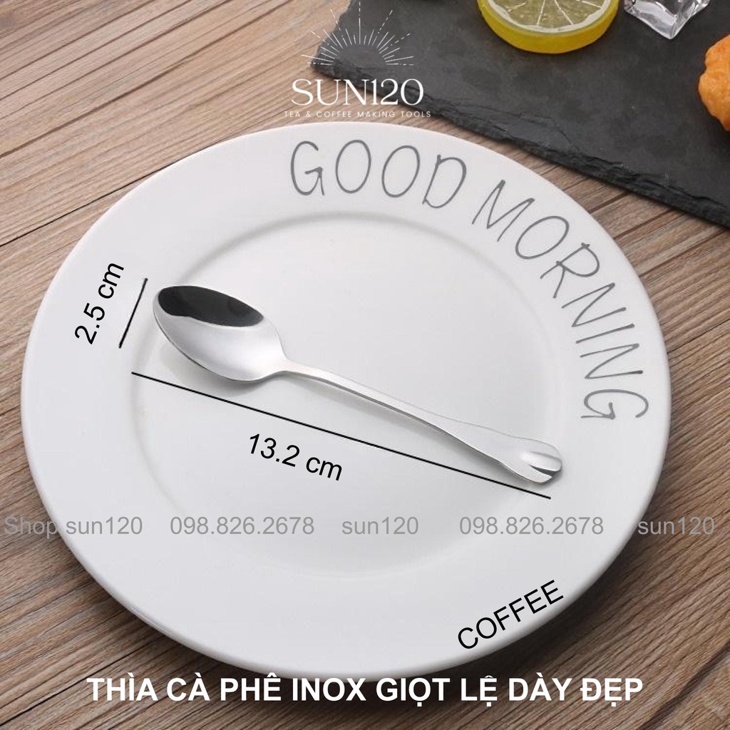 Thìa cafe inox giọt lệ muỗng cà phê nóng dày đẹp cao cấp sang trọng ...