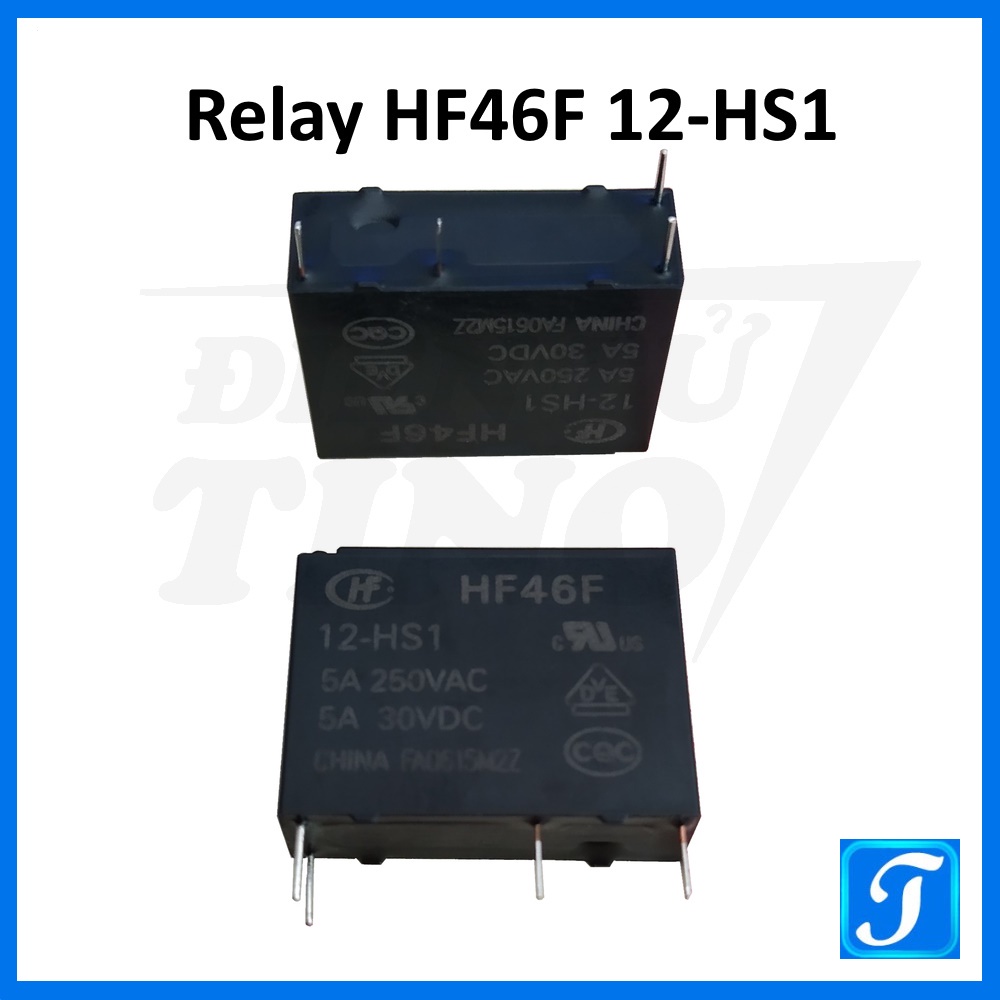 Relay HF46F 12-HS1 5-HS1 24-HS1 Rờ le HF46F 5V 12V 24V 5A 220V 4 Chân Xuyên Lỗ | Shopee Việt Nam