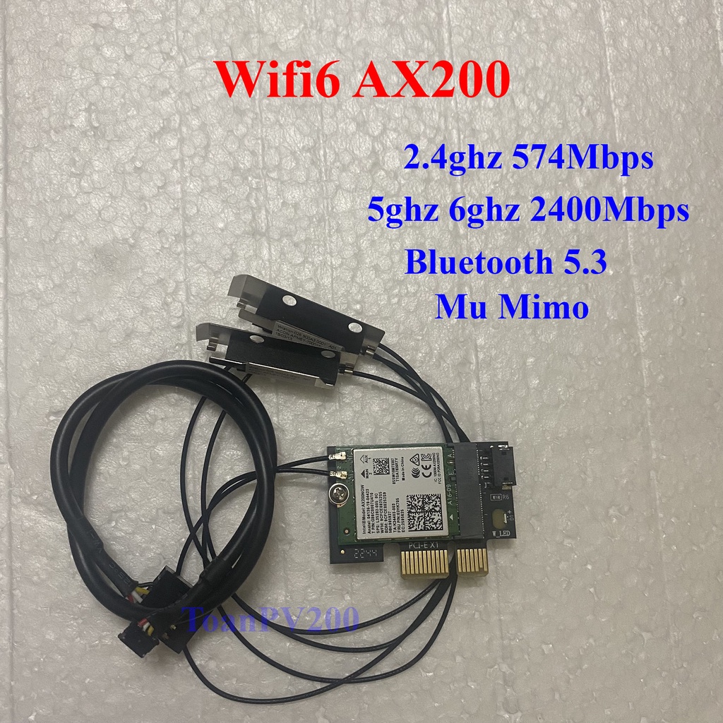 Card wifi intel AX200 2.4ghz 5ghz 6ghz Bluetooth 5.3 lắp khe Pcie dành ...