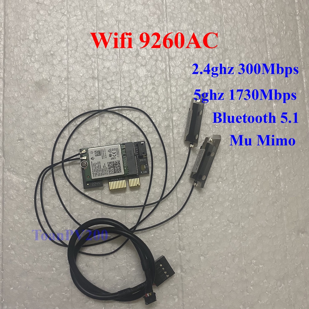 Card wifi intel AC 9260 2.4ghz 5ghz Bluetooth 5.1 Lắp khe Pcie dùng cho ...