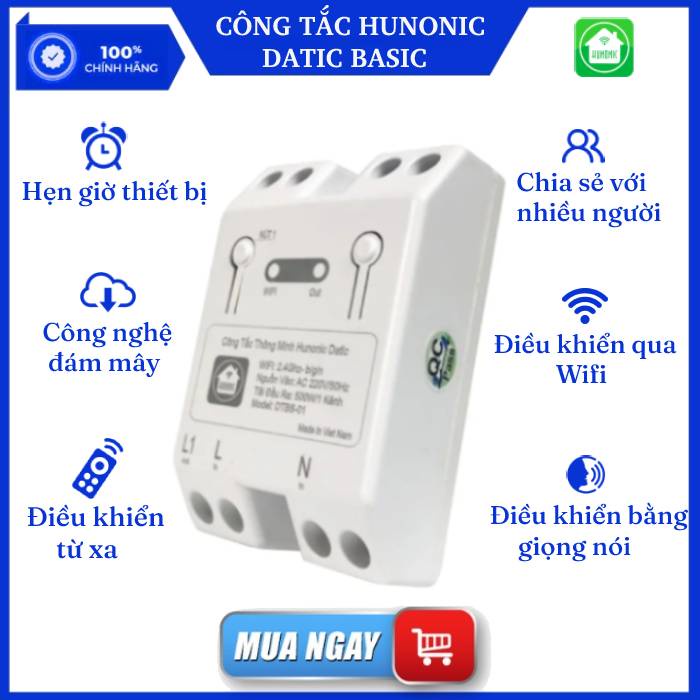 [HÀNG CHÍNH HÃNG] Công Tắc HUNONIC Datic Basic thông minh tiện dụng ...