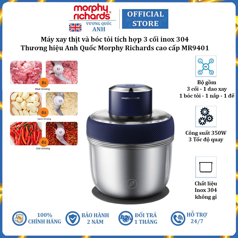 Máy xay thịt và bóc tỏi inox 304, thương hiệu Anh Quốc Morphy Richards ...