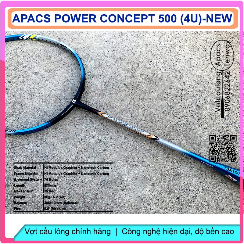 [Vợt cầu lông Apacs Power Concept 500 - 4U] - sắc xanh tươi trẻ, đánh ...