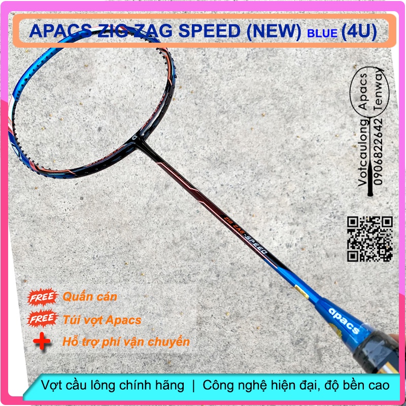 Vợt cầu lông Apacs Zig Zag Speed - NEW blue - 4U - nhanh nhẹn linh hoạt ...