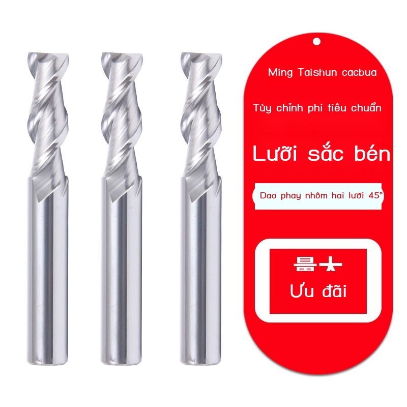 Dao phay nhôm hai lưỡi Công cụ CNC tích hợp cacbua 45 độ kim | Shopee Việt Nam