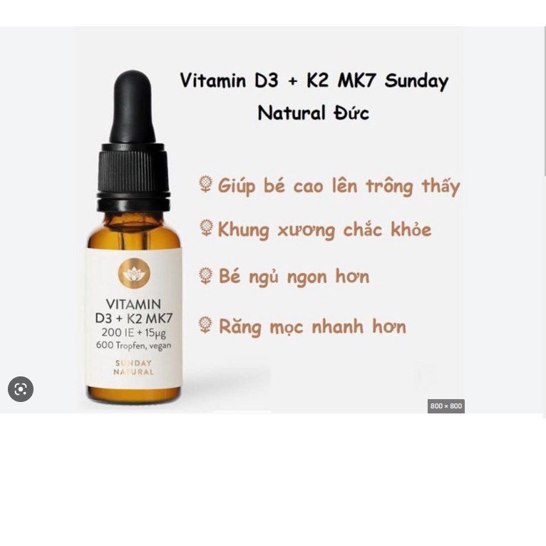 Vitamin D3 K2 MK7 Sunday Natural của Đức dung tích 20ml | Shopee Việt Nam