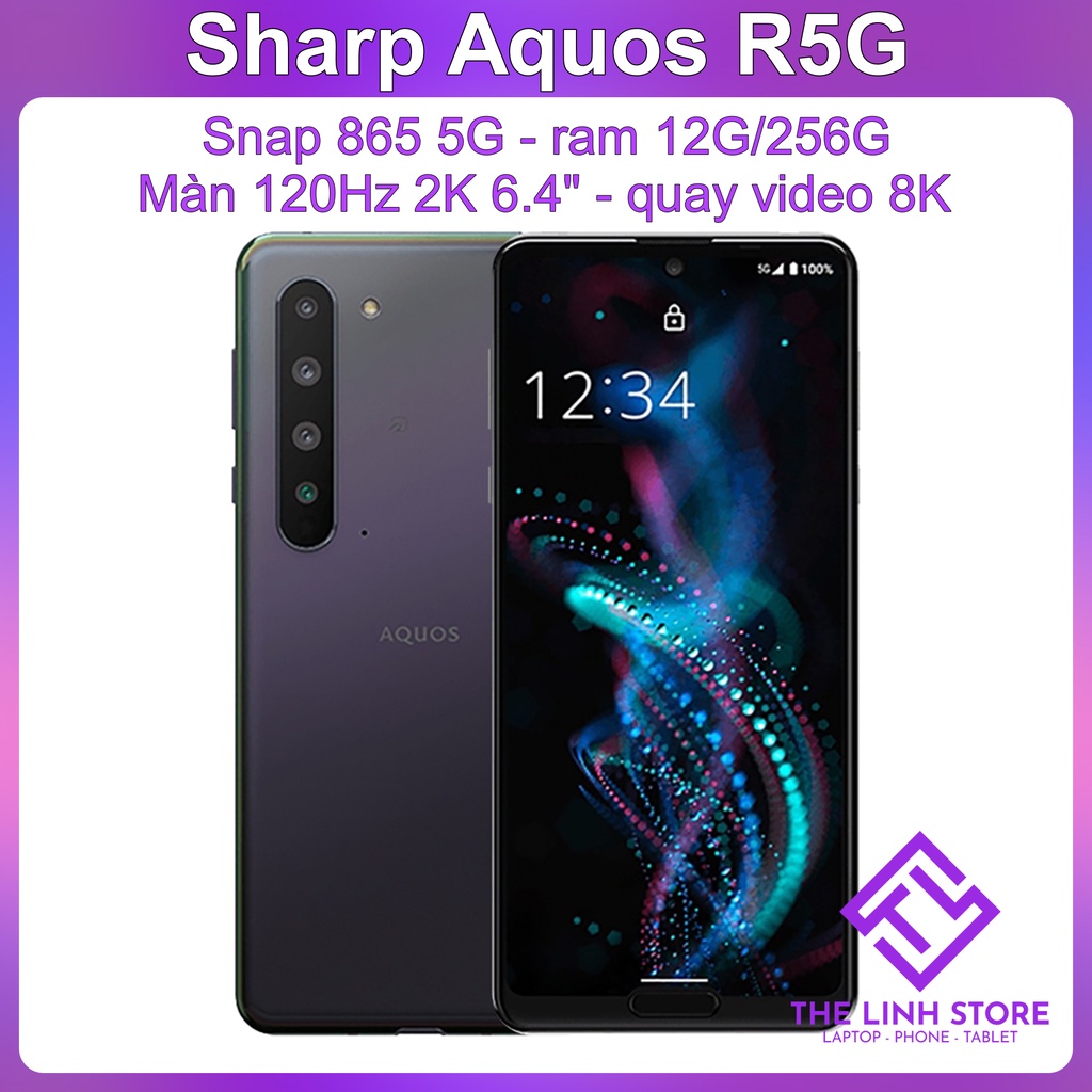 Điện thoại Sharp Aquos R5G màn 120Hz 2K - Snapdragon 865 ram 12G 256G | Shopee Việt Nam