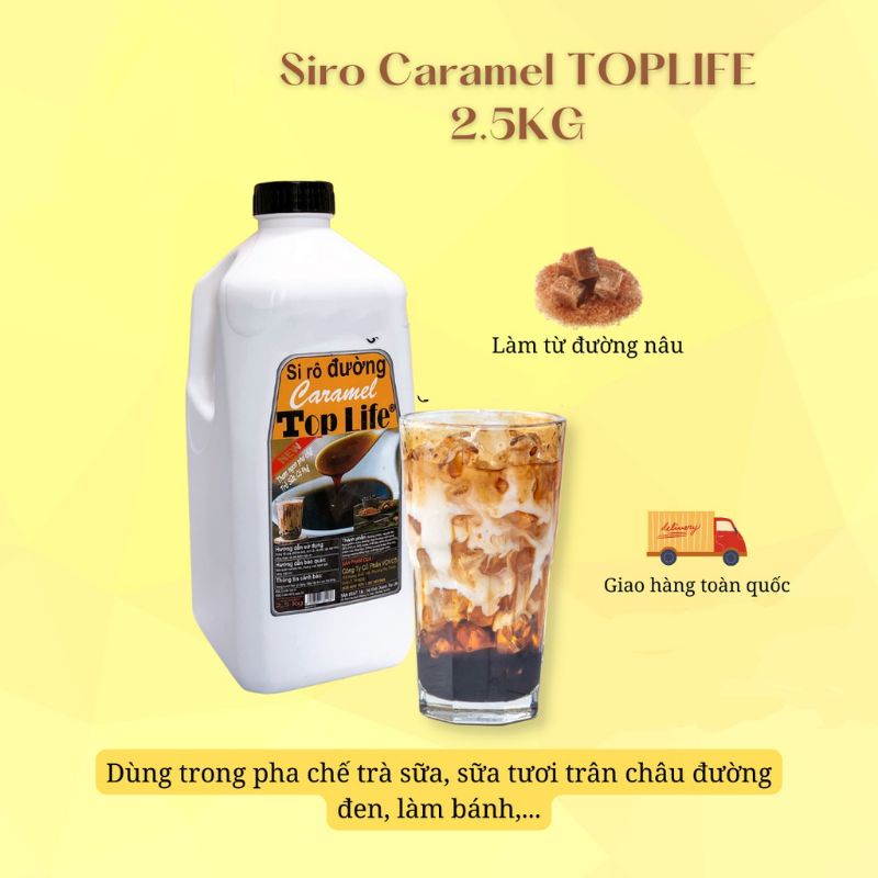 Siro đường đen Carmamel Top life bình 2.5kg (Caramel Brown Sugar Syrup ...