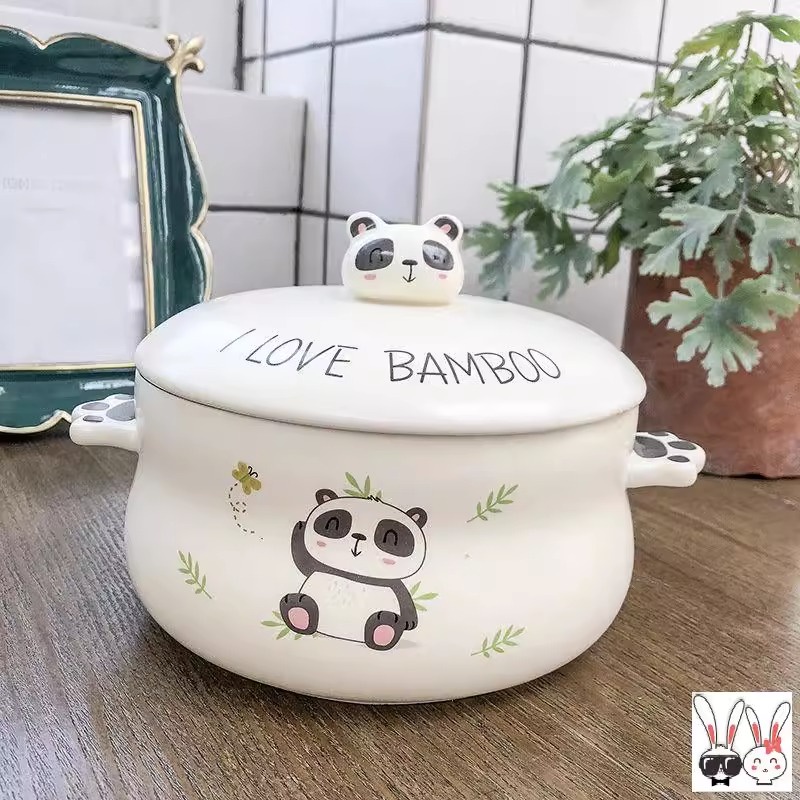 Bát Tô Sứ Có Nắp 3D Hình Gấu Trúc Panda Dung Tích Lớn 1000ml - Dùng Làm ...