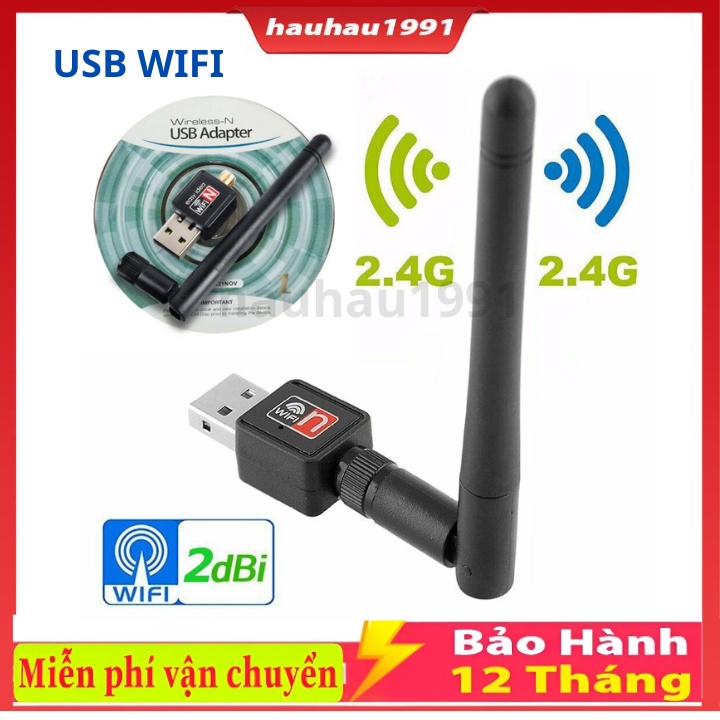 USB Wifi USB thu Wifi Có Anten không dây 5GHz 2.4GHz 150-600 Mbps cho máy tính/laptop, tiện dụng ...
