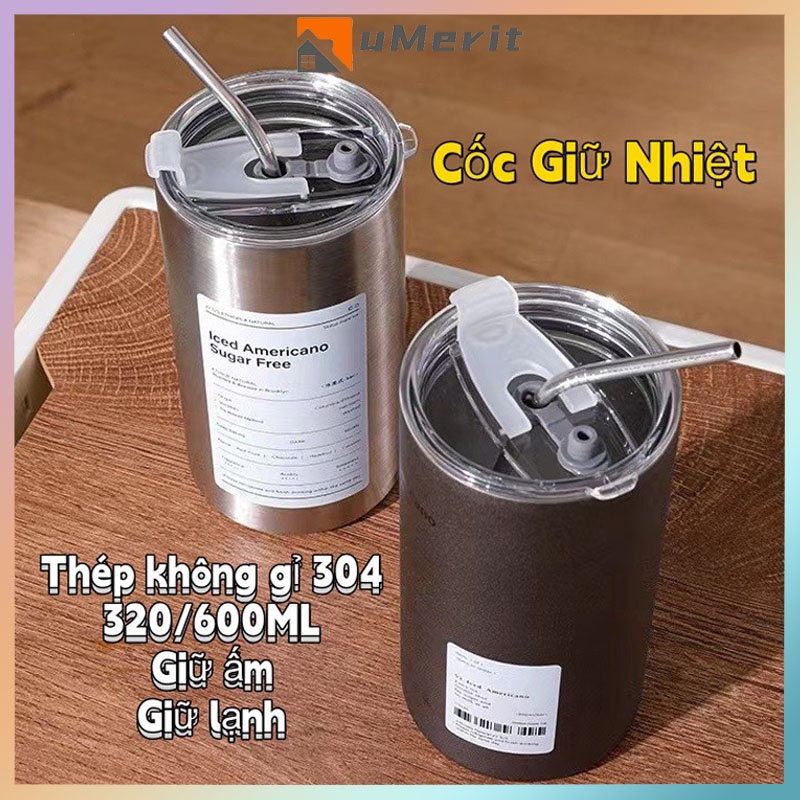 Ly giữ nhiệt bình giữ nhiệt iced americano inox 304 cao cấp không gỉ ,320ML/600ML Cốc giữ nhiệt ...