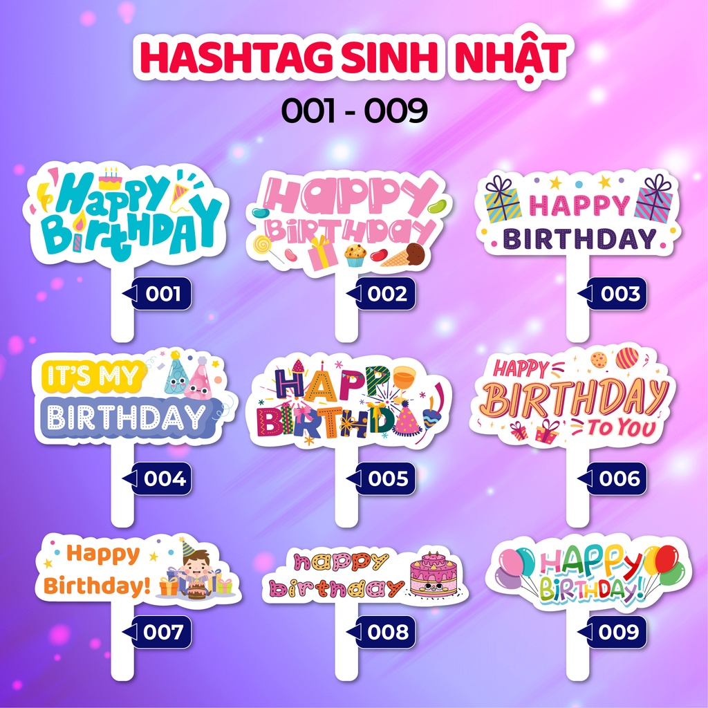 Bảng Hashtag Cầm Tay Chụp ảnh Sinh Nhật đám Cưới Sự Kiện Tất Niên