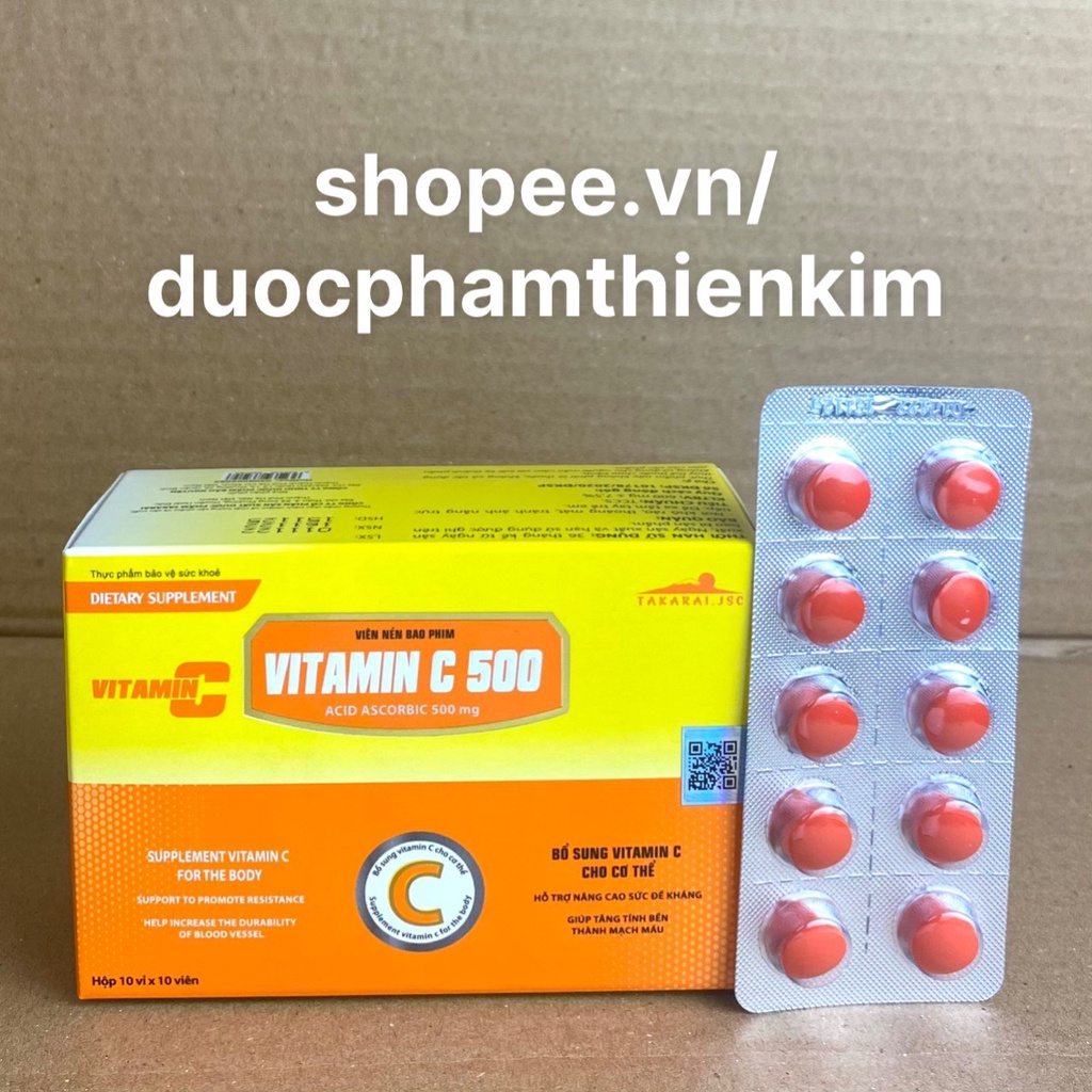 Viên uống VITAMIN C 500 mg tăng cường sức đề kháng, bổ sung vitamin C ...