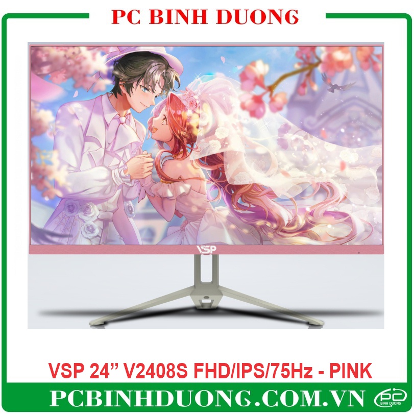 Màn Hình Phẳng VSP 24'' V2408S Slim Bezel (Pink & Blue) FHD/IPS/75Hz | Shopee Việt Nam