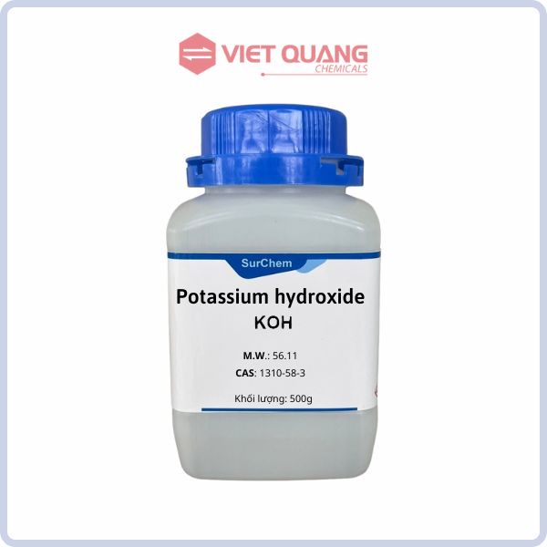 Hoá chất kỹ thuật KOH Potassium hydroxide 90% 500g CAS 1310-58-3 ...