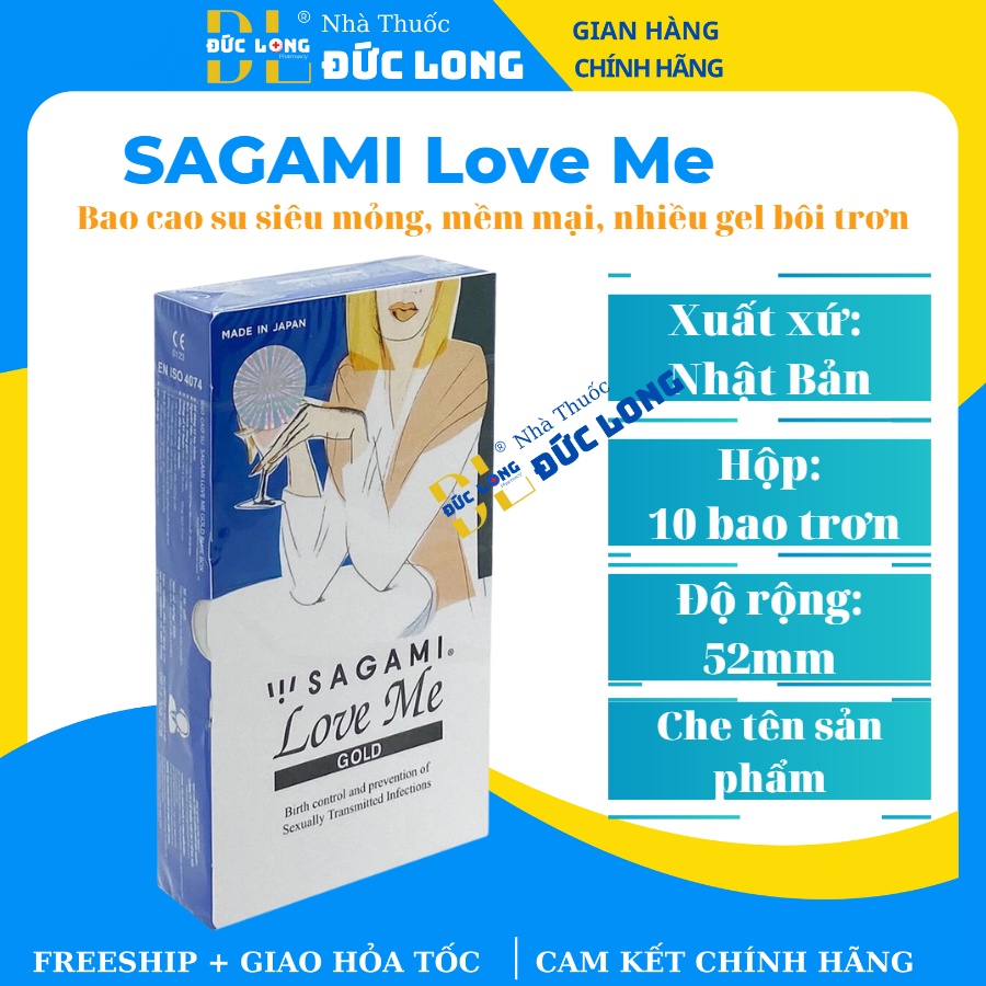 Bao cao su SAGAMI Love Me Gold kiểu trơn truyền thống - hộp 10 Pcs - Đức Long | Shopee Việt Nam