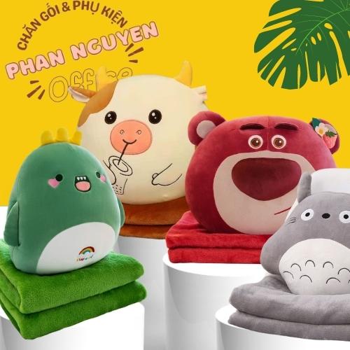 Chăn gối văn phòng Gối ngủ văn phòng nhiều mẫu Gối kèm chăn (Đổi trả ...