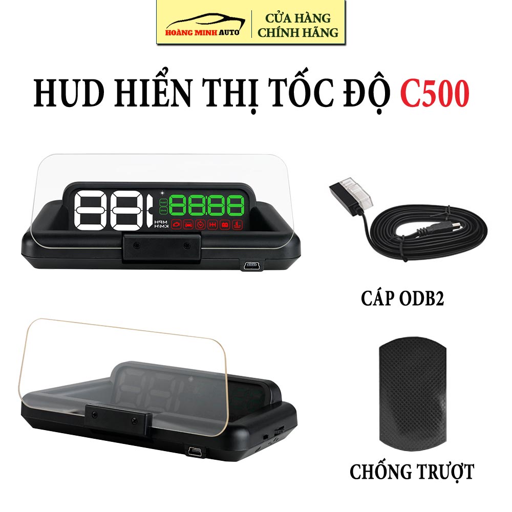 Hud hiển thị tốc độ xe ô tô và cảnh báo C500 - tặng kèm dây cable OBD2 | Shopee Việt Nam
