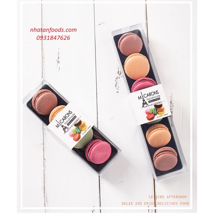 Hộp nhựa đựng bánh Macarons 4 bánh và 6 bánh (kèm tem) set 10 cái | Shopee Việt Nam