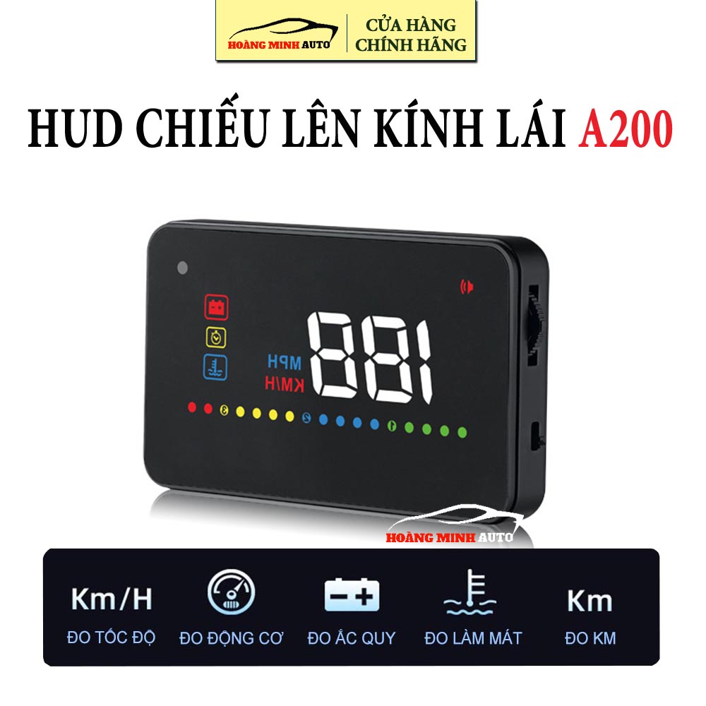Hud hiển thị tốc độ xe ô tô và cảnh báo A200 - tặng kèm dây cable OBD2 | Shopee Việt Nam