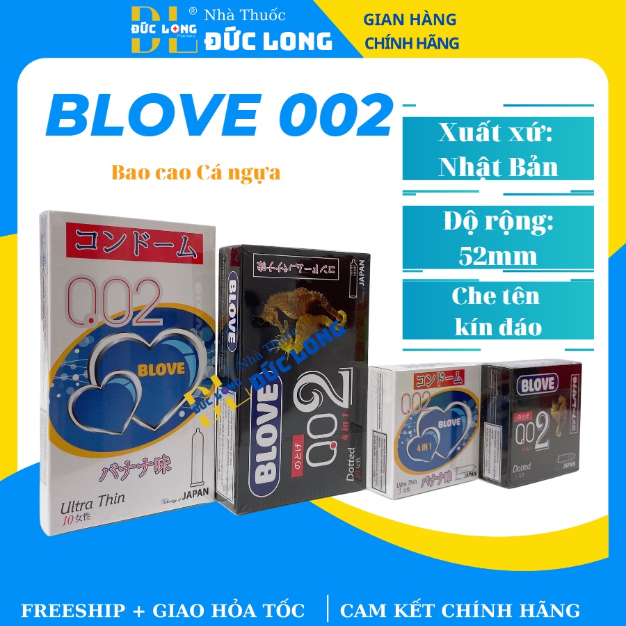 Bao cao su cao cấp Blove 002 Cá ngựa siêu mỏng, kéo dài thời gian quan ...