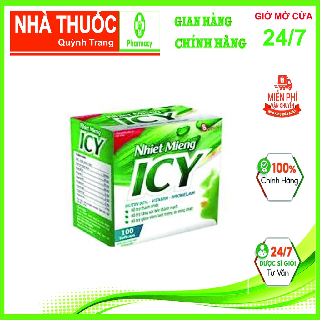 Nhiệt Miệng ICY- Hỗ trợ hiệu quả giúp giảm nhiệt miệng (hộp 100 viên ...